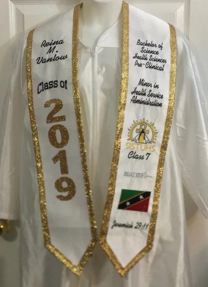 Graduation Stole Glitter Trim/college Graduation Stole/personalized ...