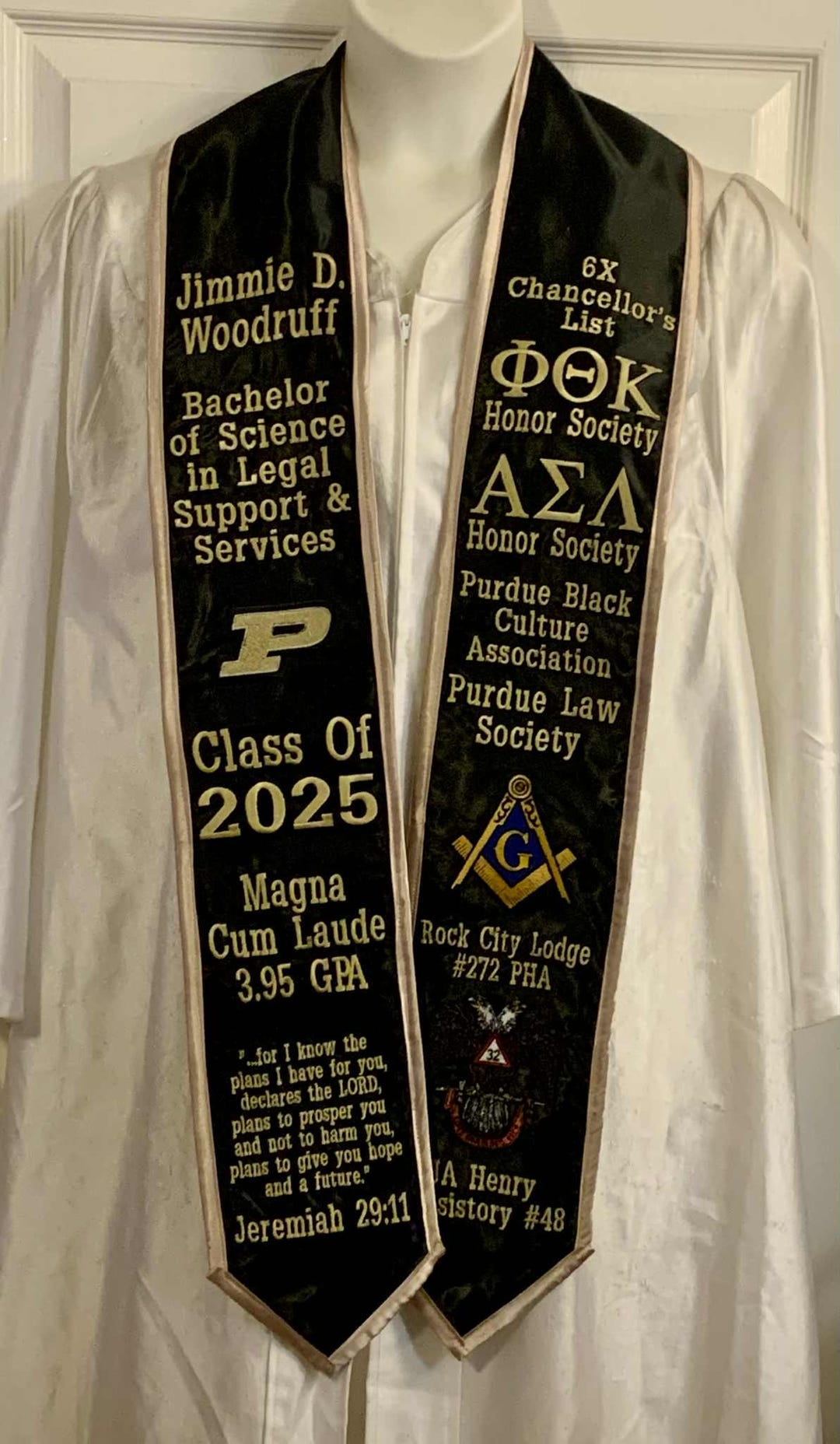 Graduation Stole/college Graduation Stole/personalized Stole/ High ...