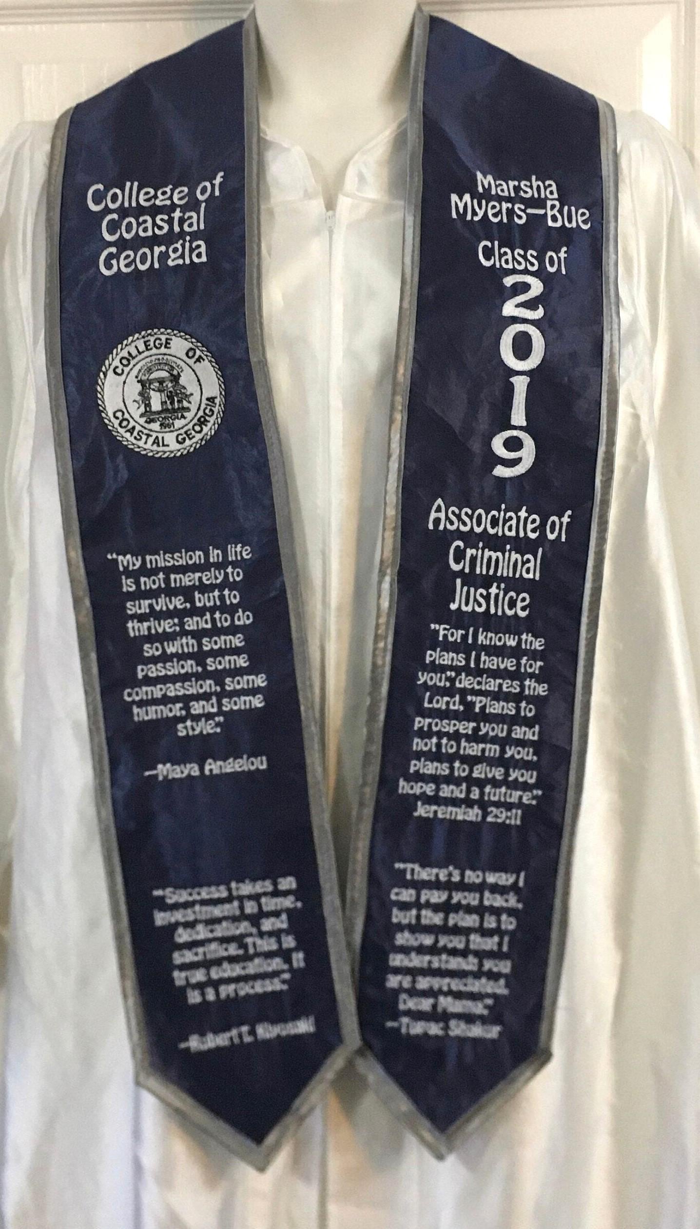 Graduation Stole/college Graduation Stole/personalized Stole/ High ...