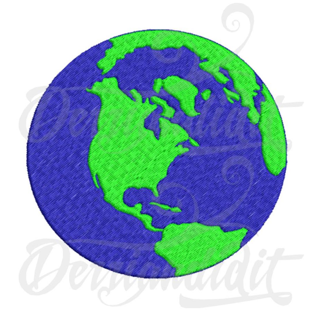 Earth Embroidery Design for Machine Embroidery Instant Download 5 Sizes ...