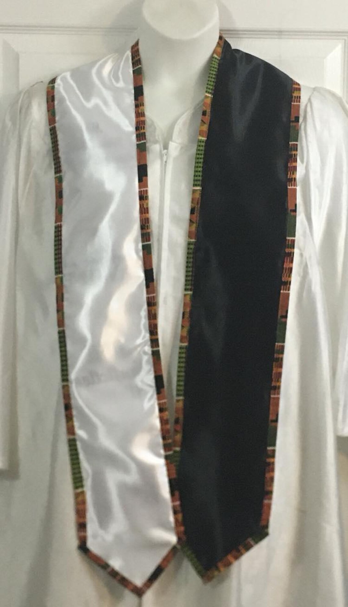 Graduation Stole/ Kente Cloth Trim College Graduation Stole ...