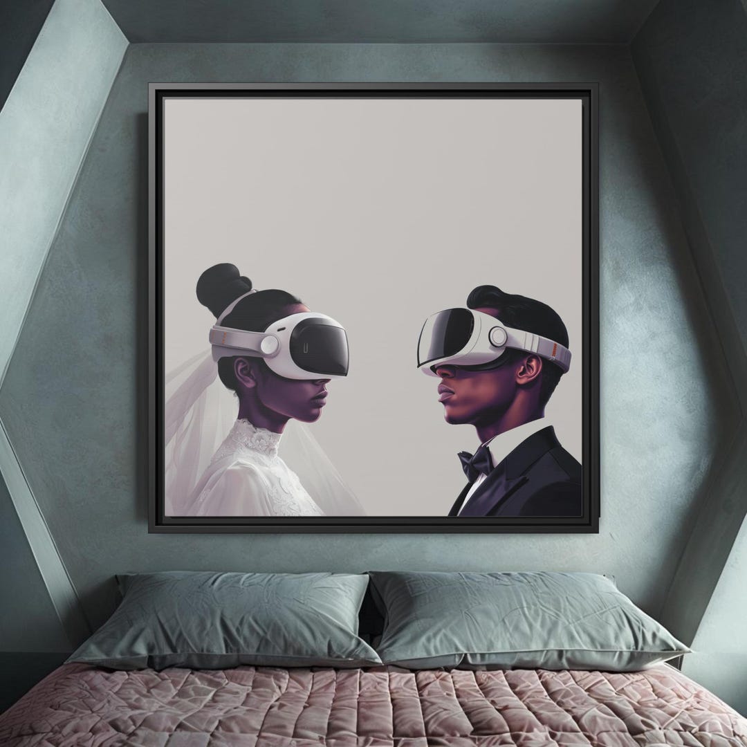 Negative Space Artwork | Framed Matte Canvas | 3 Frame Colors | 6 Sizes ...