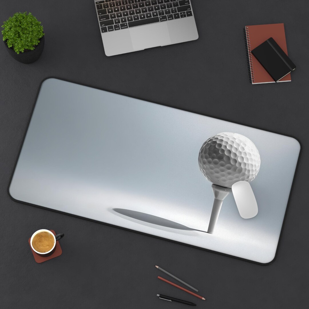 Minimalist Golf Desk Mat With Ball and Tee | Men's Elegant Golf Gift ...
