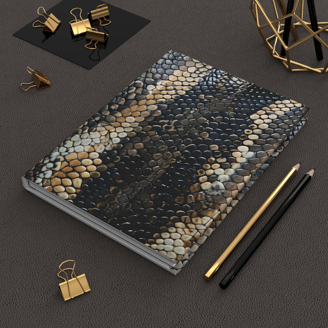 Goth Snakeskin Journal | Alt Aesthetic Animal Print Notebook With Lined ...