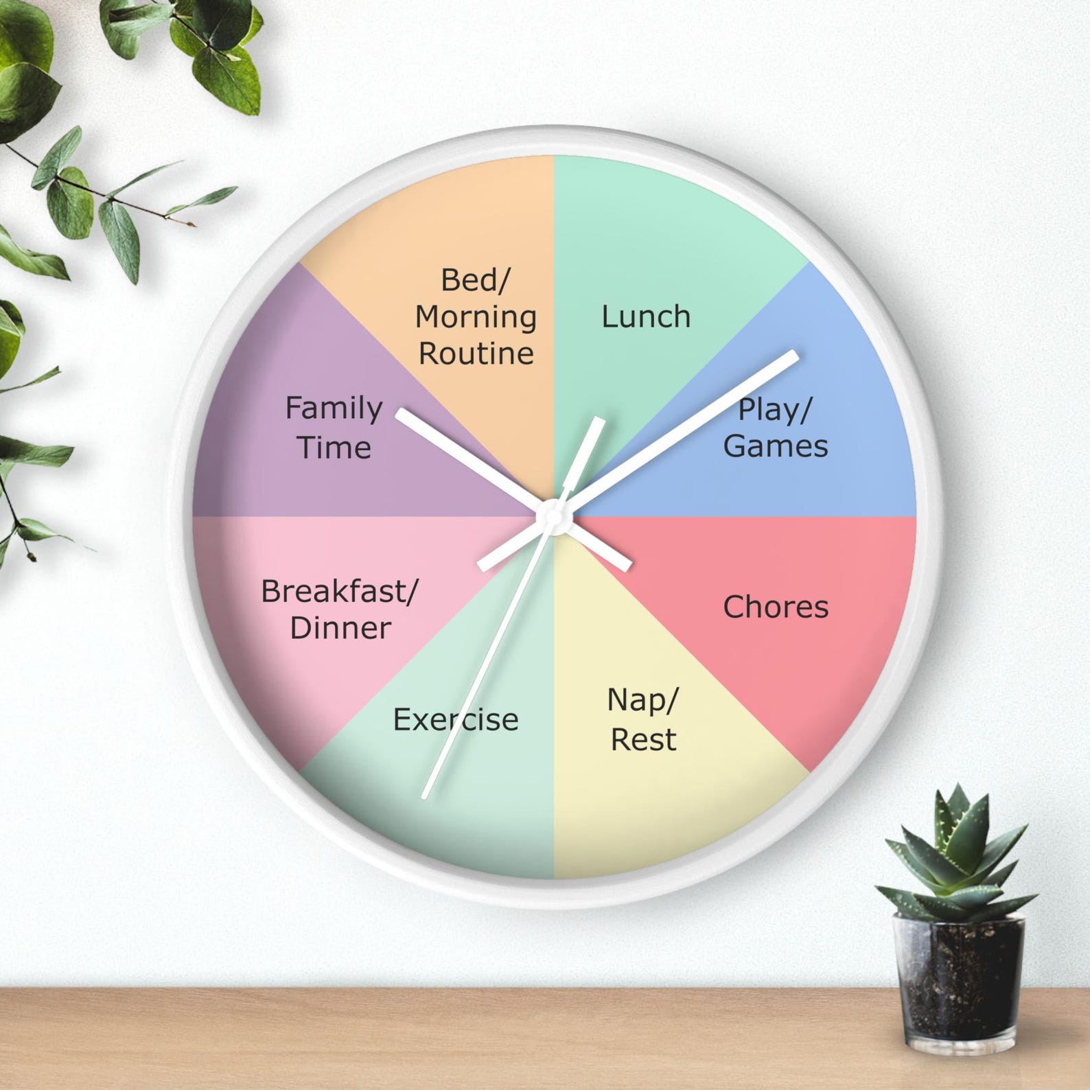 Calm ADHD Wall Clock | Pastel Visual Timer for Time Blind Adults ...