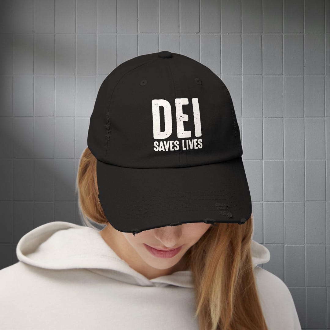 DEI Saves Lives Hat | Distressed Baseball Cap | Pro-dei Unisex ...