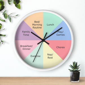 Calm ADHD Wall Clock | Pastel Visual Timer for Time Blind Adults ...