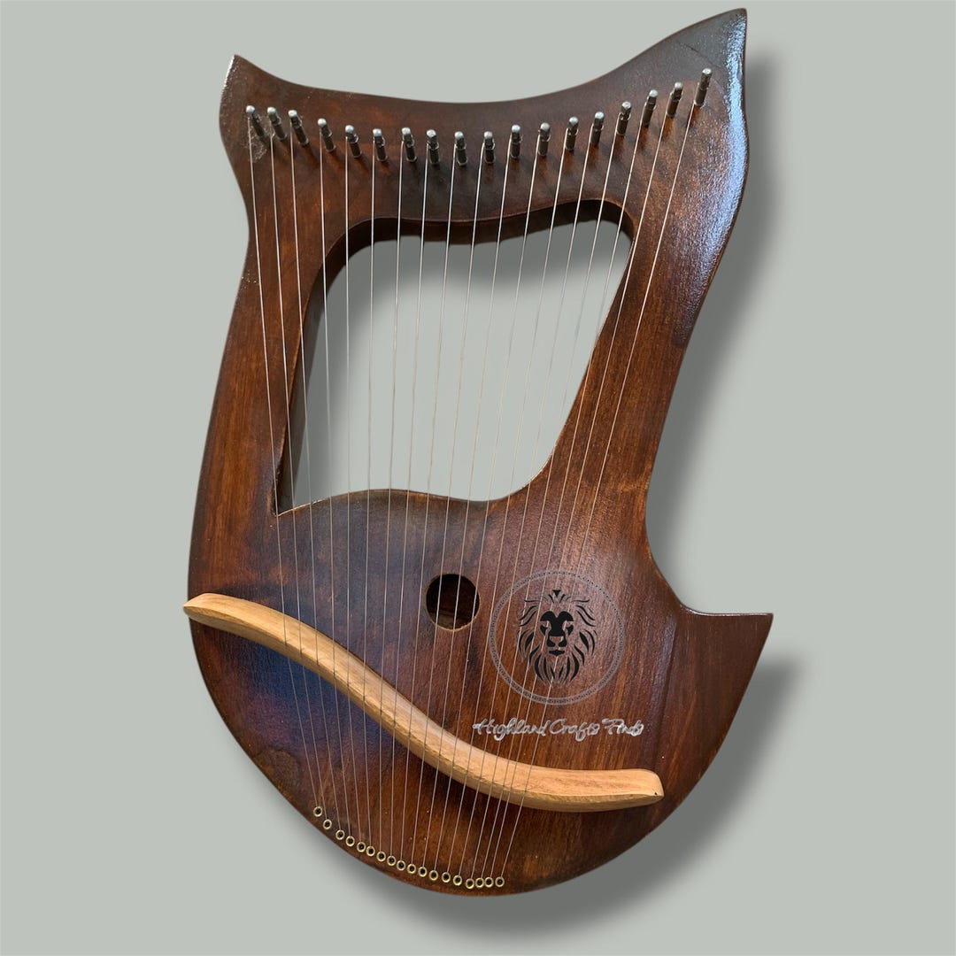 18 Strings Handmade Lyre Harp Scottish Beautiful 18 Strings Lyre With ...