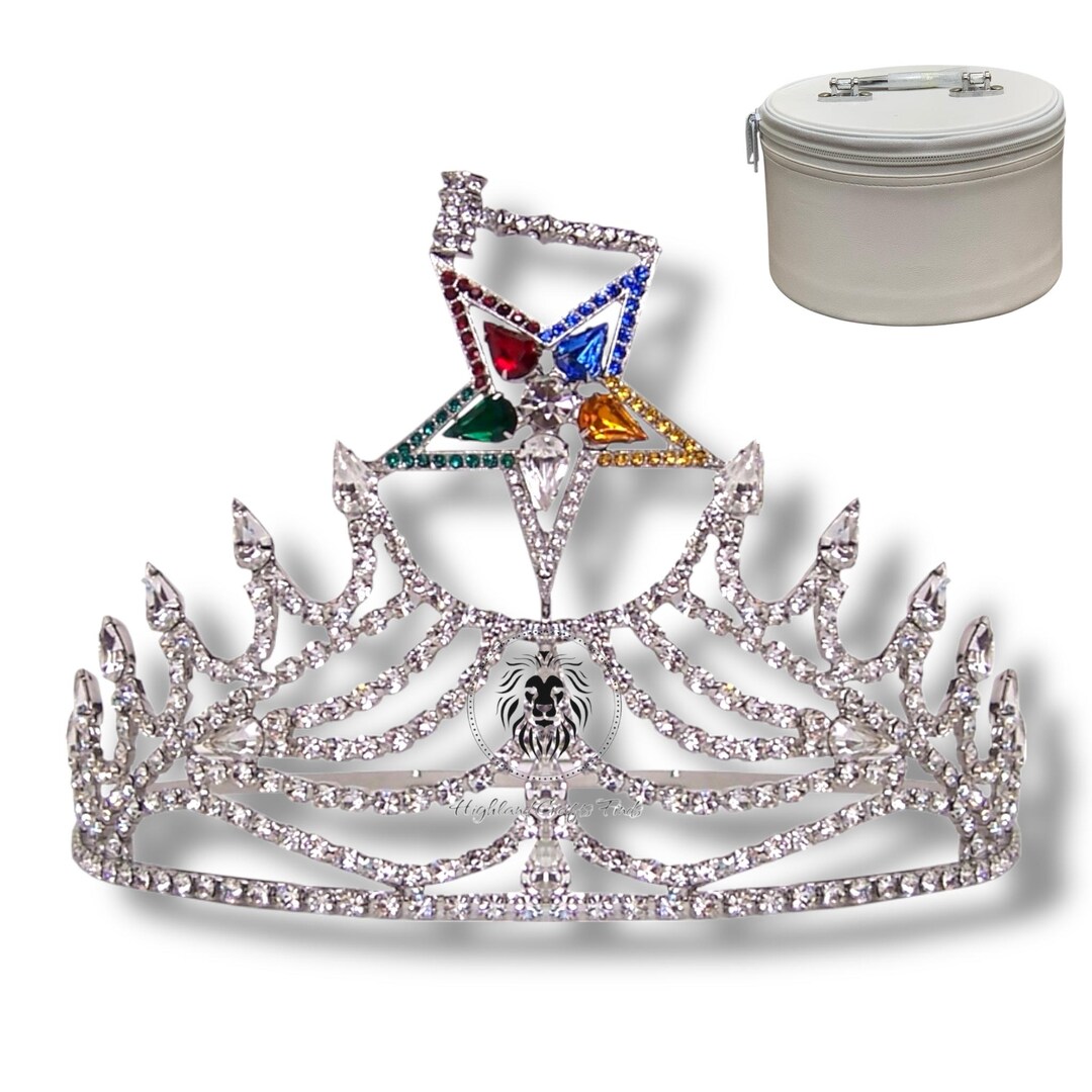 OES Worthy Matron Crown Rhinestones Decorated Adjustable Fitting OES ...