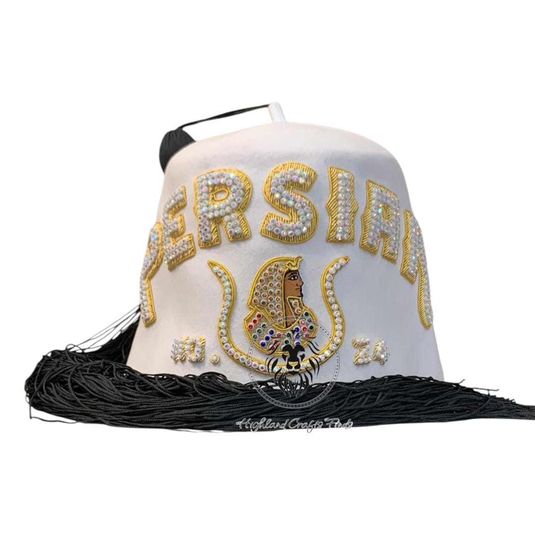 Masonic Daughter of ISIS Custom Fez Pure White DOI Fez Rhinestones ...