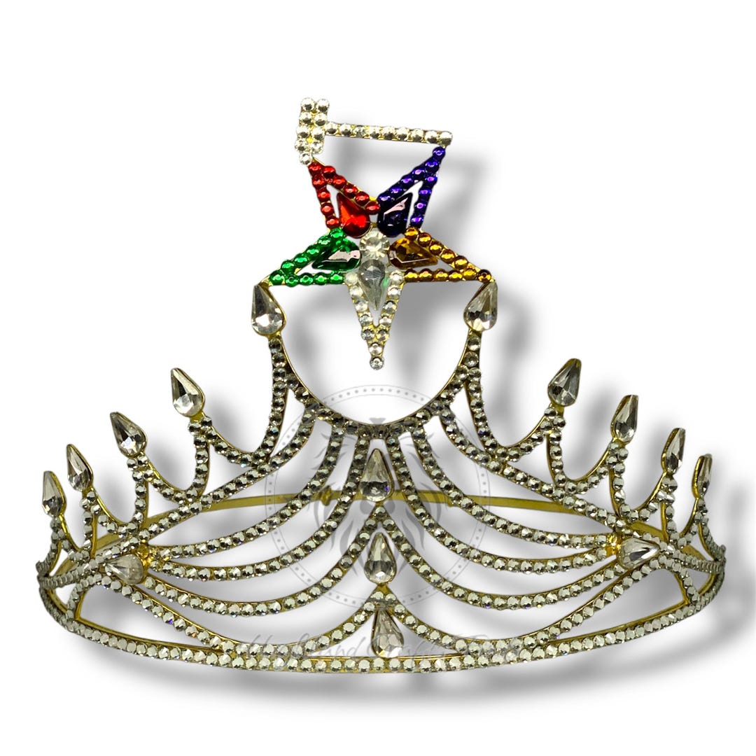 Masonic OES Worthy Matron Crown Order of Eastern Star Golden Adjustable ...