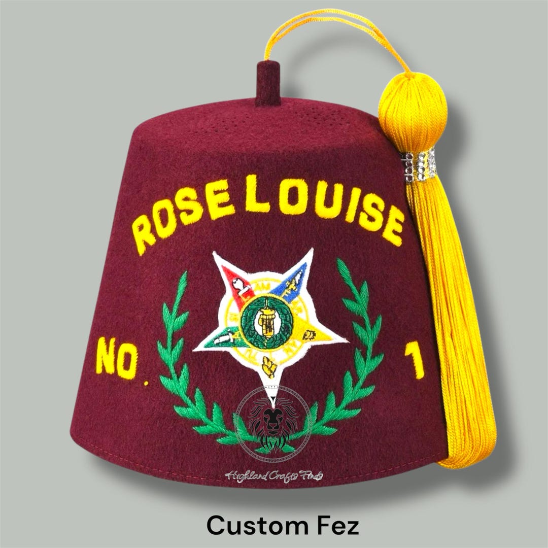Masonic Order of Amaranth Custom Fez Hat Burgundy Wool Fez Silk Hand ...