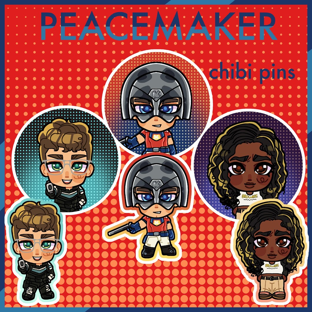 Peacemaker Pins and Stickers | Vigilante and Adebayo - Etsy