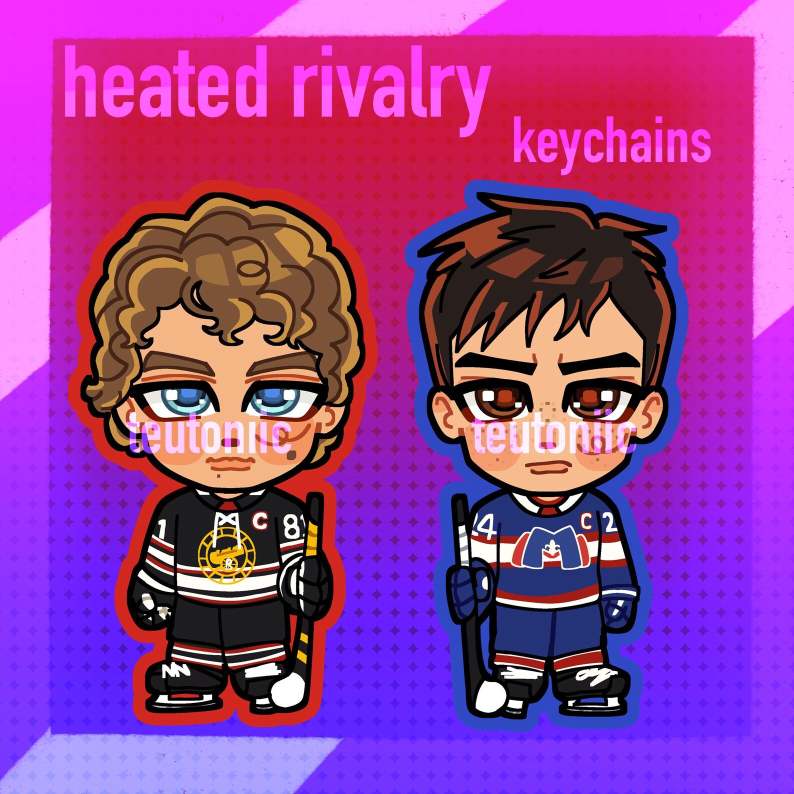 Heated Rivalry 3 Inch Keychains | Shane Hollander, Ilya Rozanov - Etsy