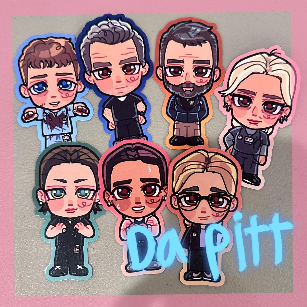 Da Pitt 3” Vinyl Stickers | Dr. Robby, Whitaker, Mel, and More! - Etsy