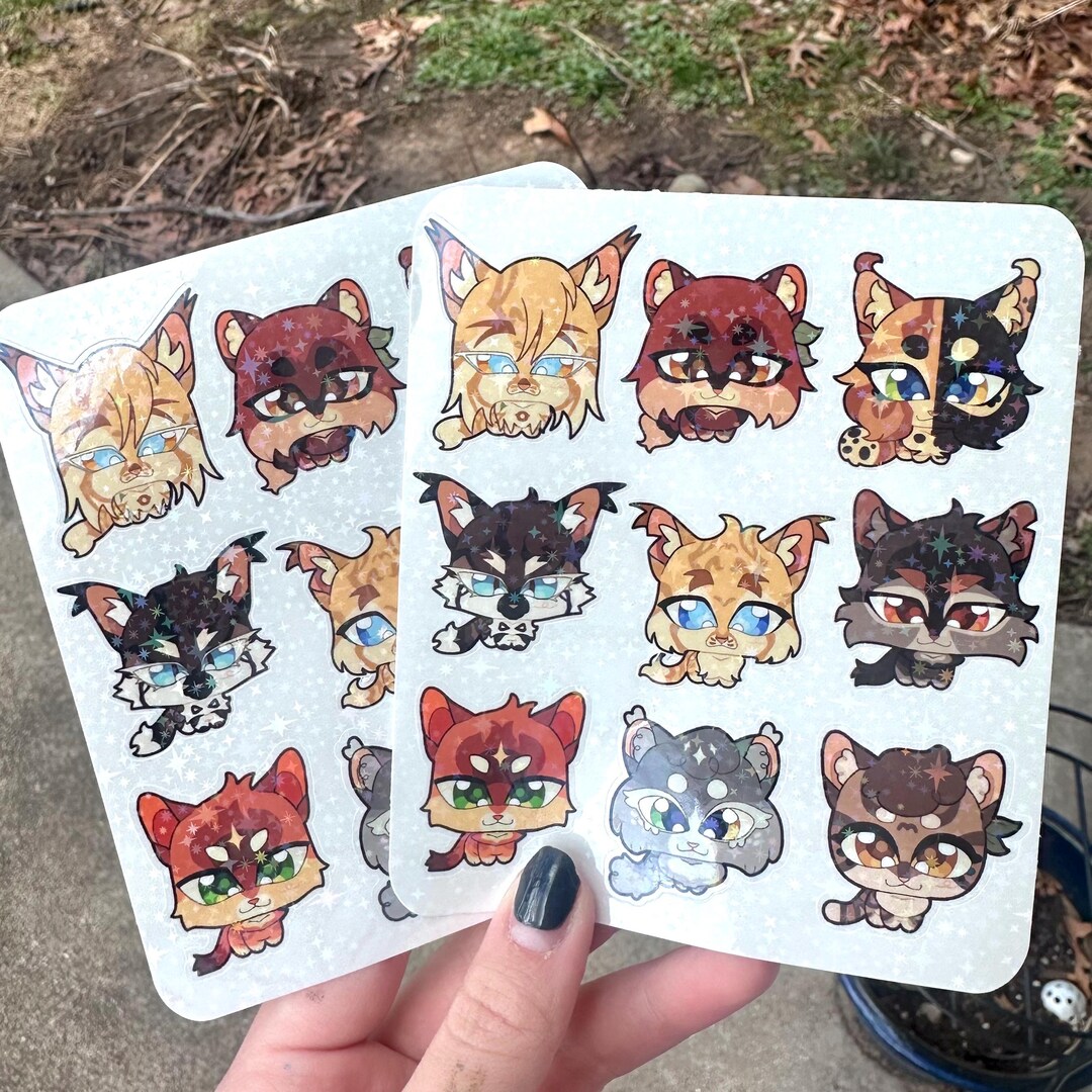 Custom Warrior Cute Cats Sticker Sheet | Over 50 Designs!| Brightheart ...