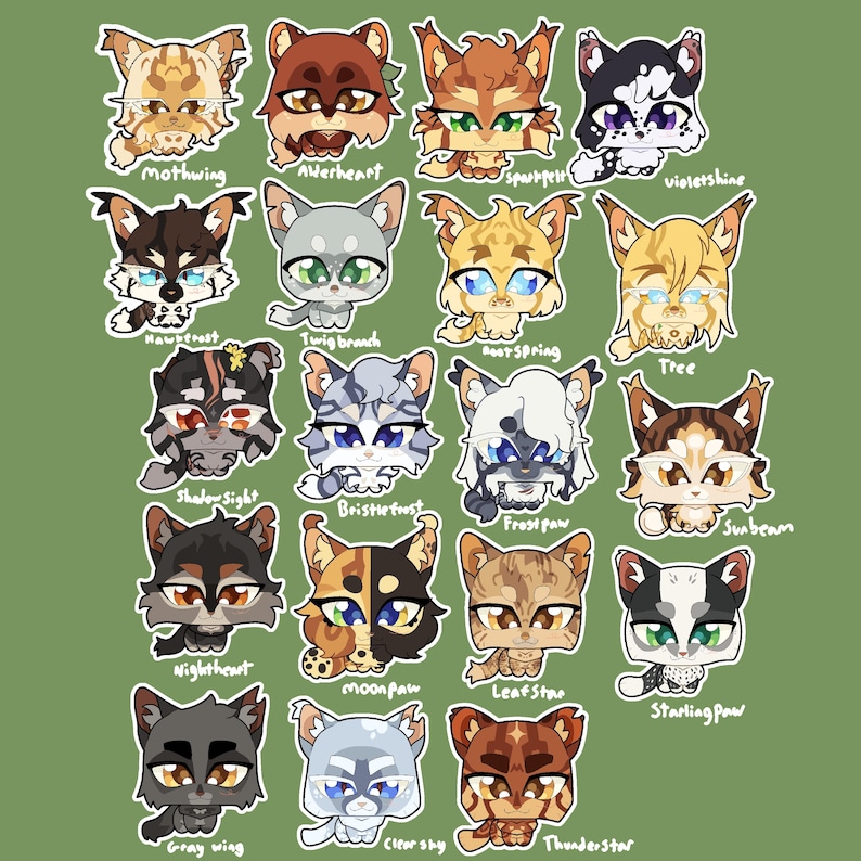 Warrior Cute Cats Stickers | Squirrelstar, Leafpool, Hollyleaf ...