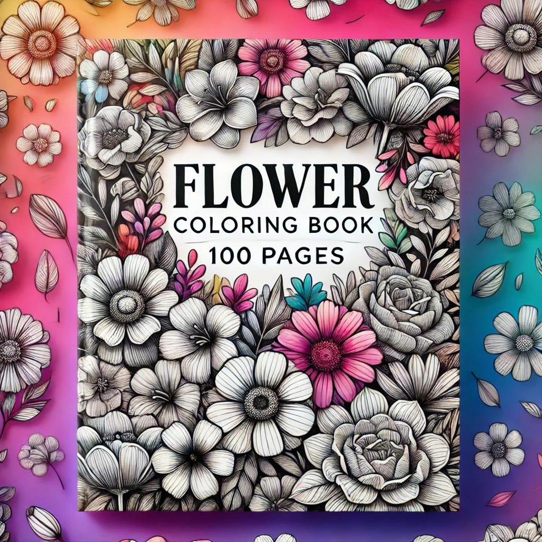 Flower Coloring Pages, Flower Color Pages, Coloring Pages, Instant ...