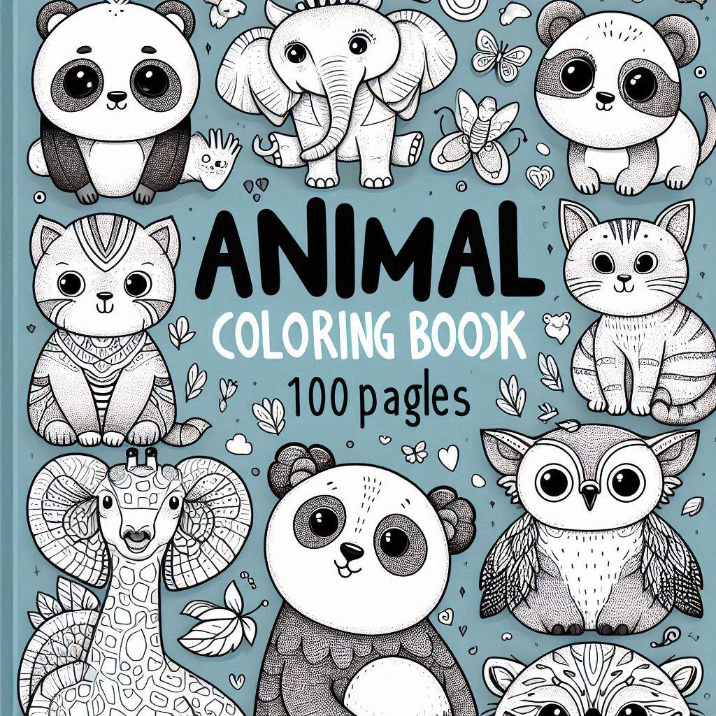 100 Animal Coloring Pages Printable - Etsy