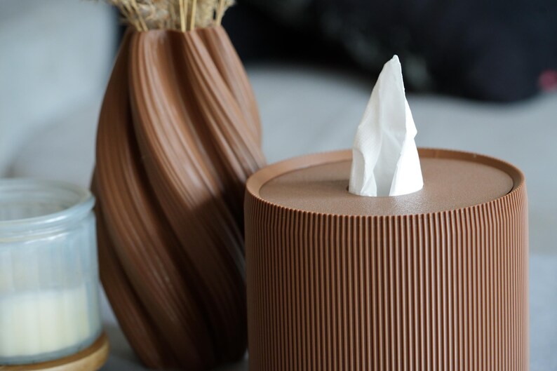 Tissue Holder Toilet Paper Dispenser Modern Round Tissue Box Cover ...