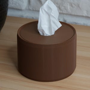 Round Tissue Box Cover Modern White Tissue Pod Minimalist Bathroom ...