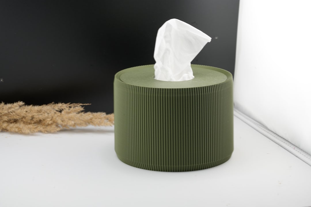 Round Tissue Box Cover Modern Tissue Pod Minimalist Bathroom Decor ...