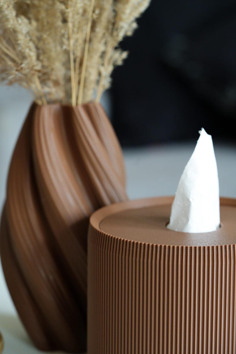 Tissue Holder Toilet Paper Dispenser Modern Round Tissue Box Cover ...