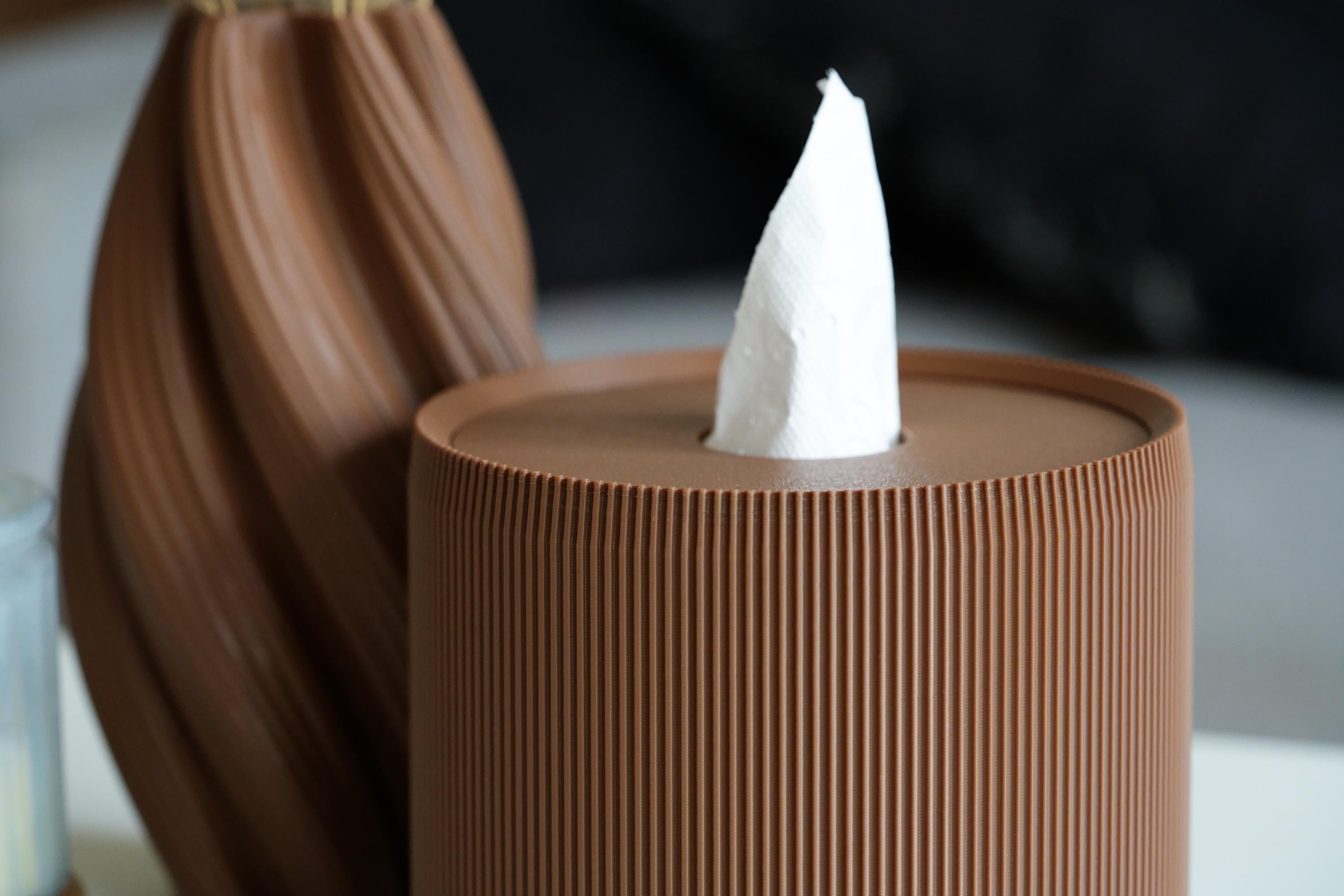 Tissue Holder Toilet Paper Dispenser Modern Round Tissue Box Cover ...