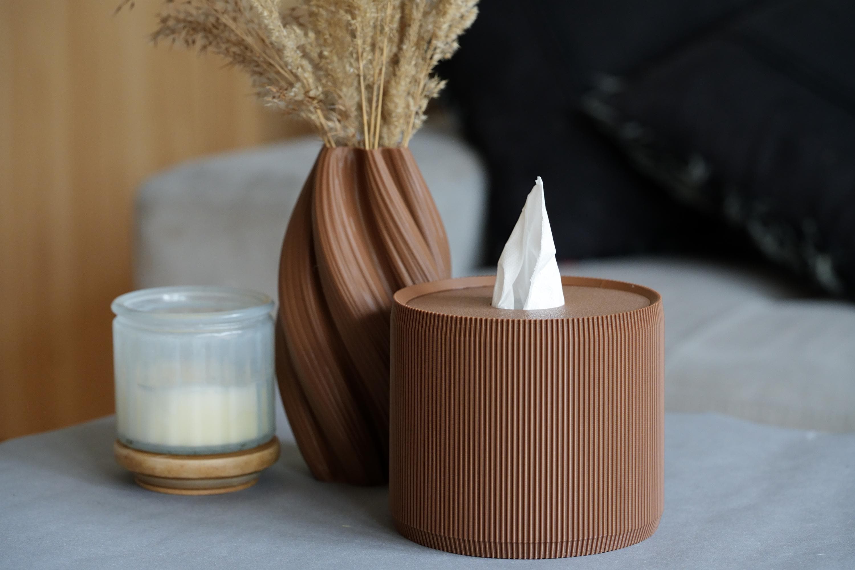 Tissue Holder Toilet Paper Dispenser Modern Round Tissue Box Cover ...