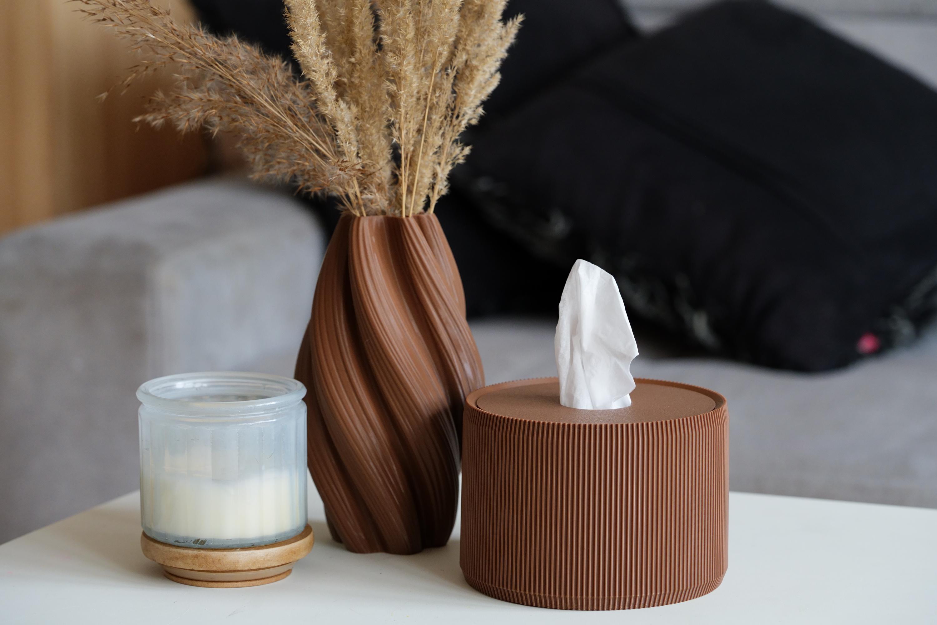 Tissue Holder Toilet Paper Dispenser Modern Round Tissue Box Cover ...