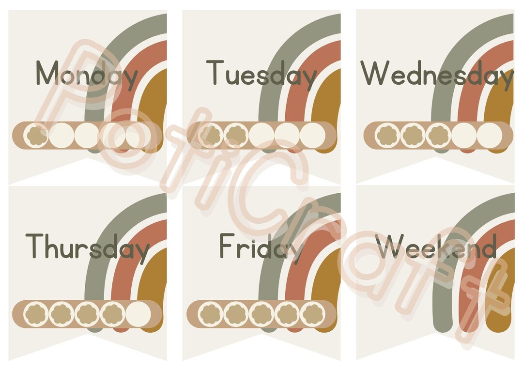 Days of the Week, Seasons, Weather - Etsy