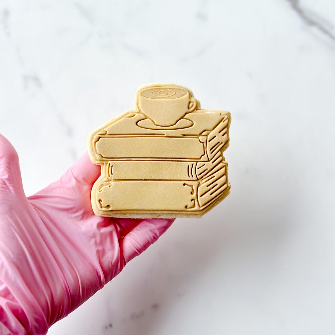Stack of Books Cookie Stamp Embosser and Cutter 2 Piece Set - Book ...