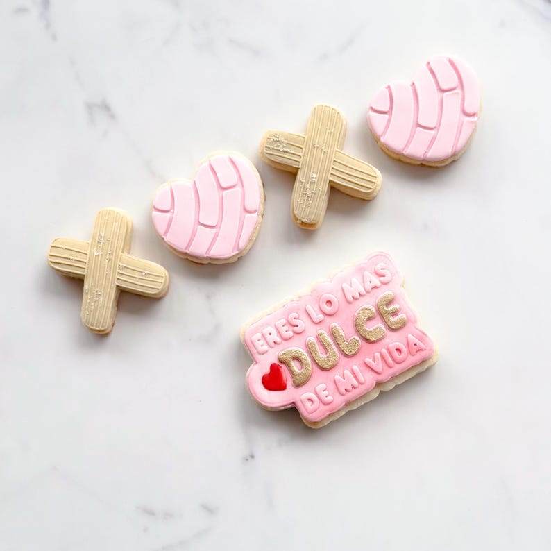 XOXO Concha Churro Valentines Day Cookie Cutter and Embosser Set ...