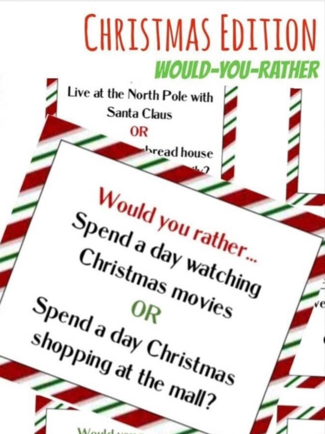 Christmas Advent Calendar Filler | Christmas Edition Would You Rather ...