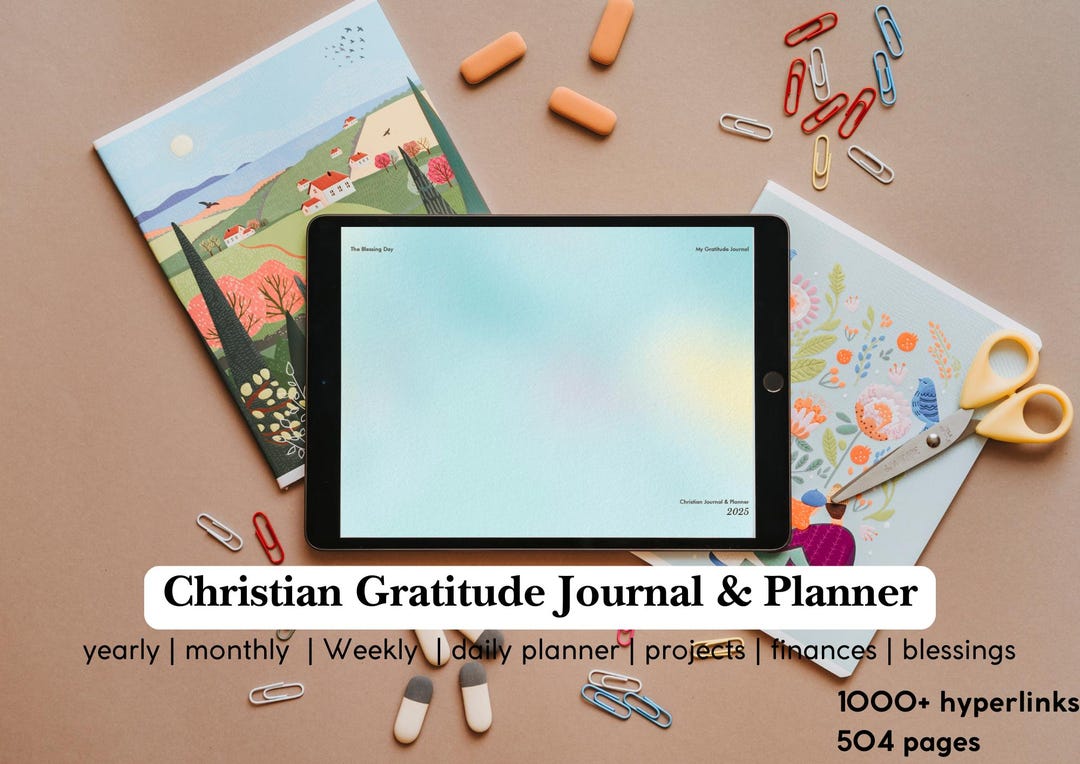 Digital Christian Gratitude Journal & Planner 504 Pages+ / Hyperlinks ...