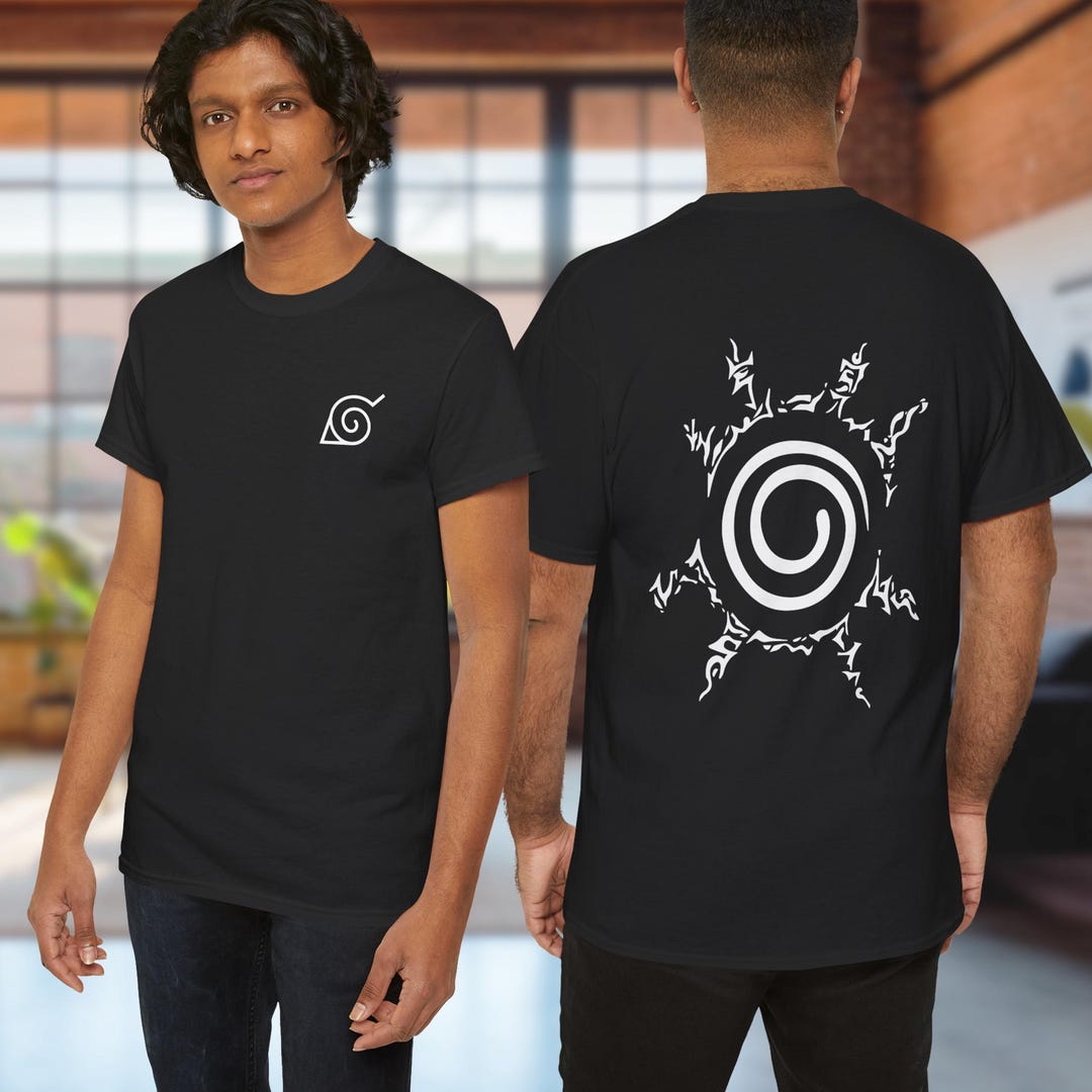 Naruto Anime Streetwear Shirt – Uzumaki Seal & Konoha Village Logo ...