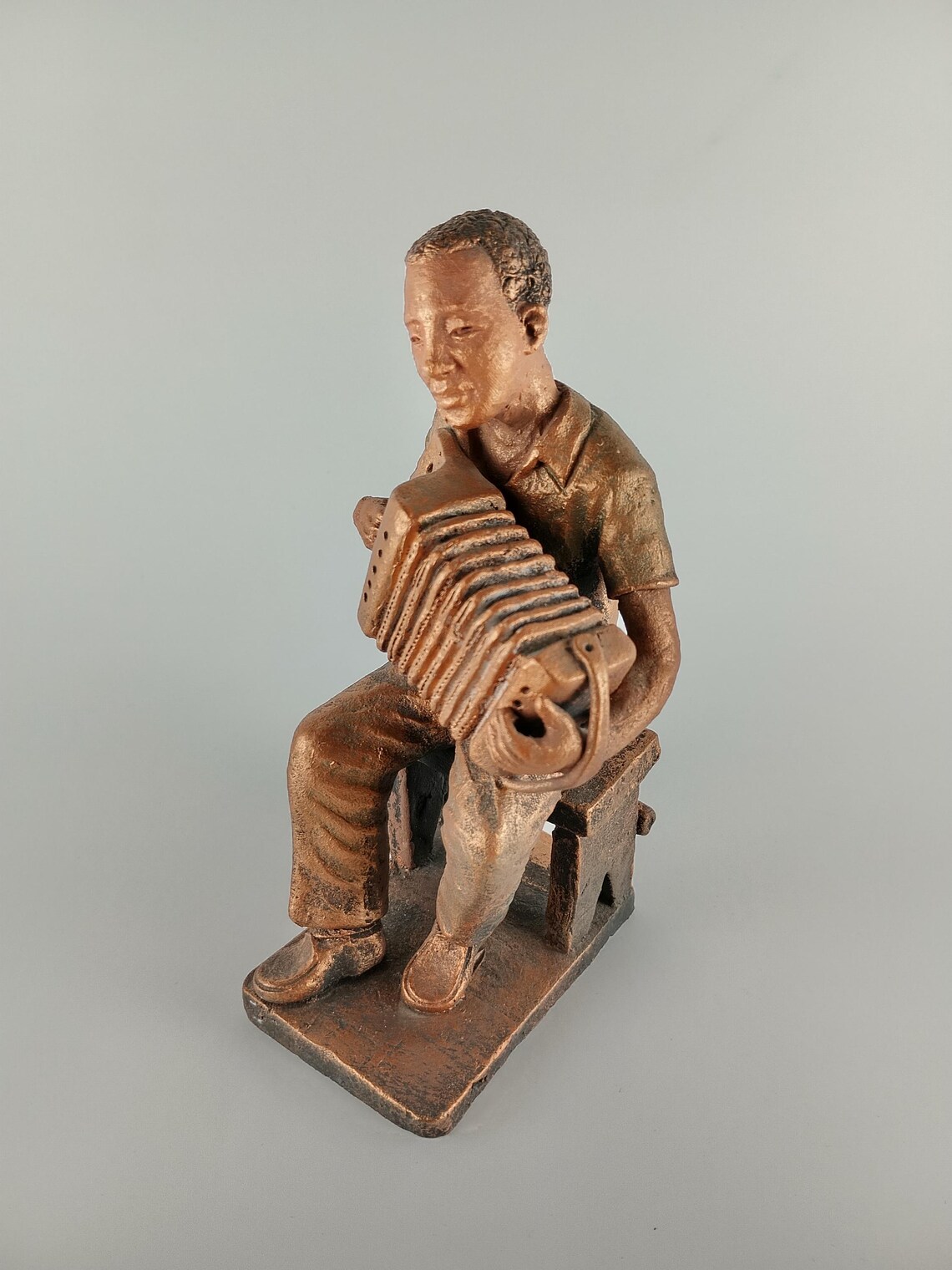 Handcrafted Dominican Accordion Player Sculpture - Etsy