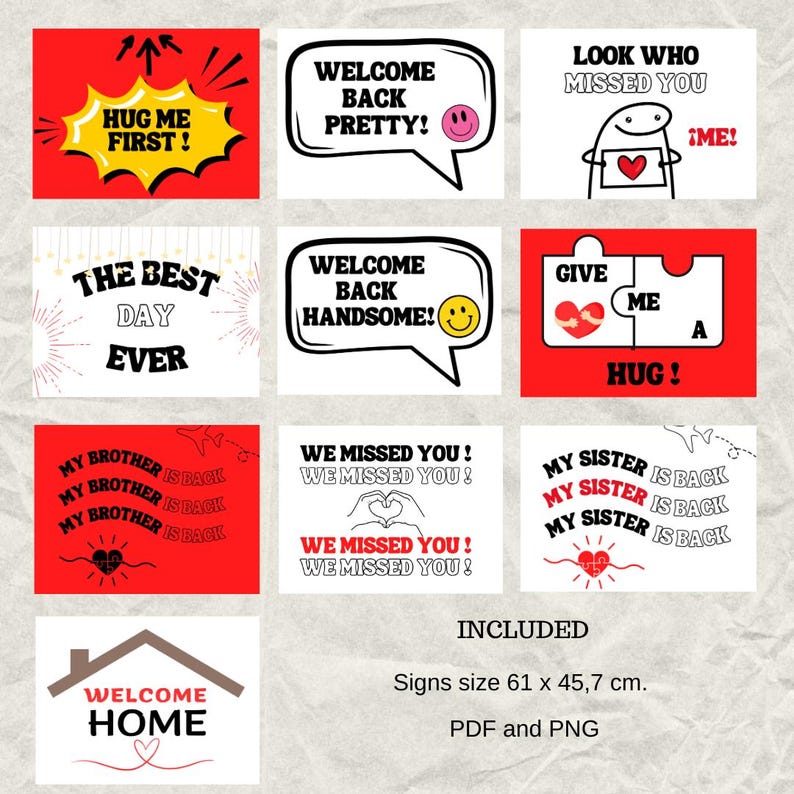 Printable Welcome Home Signs / Airport Signs / Airport Return Home ...