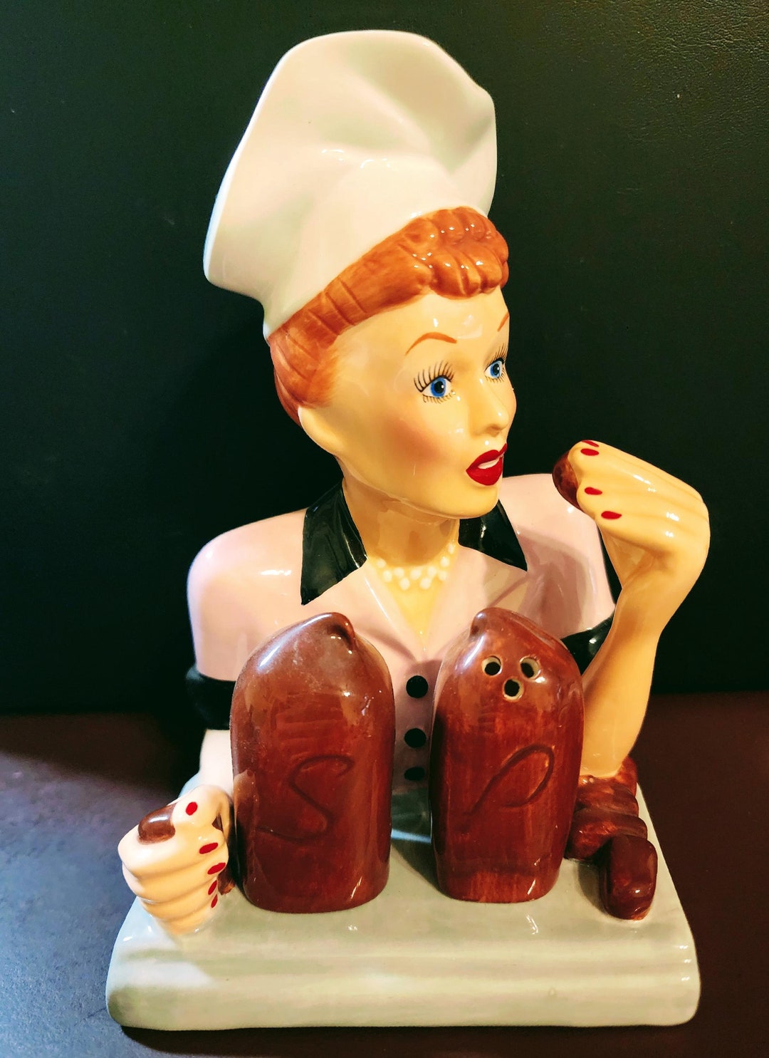 I Love Lucy Salt and Pepper Shakers With Lucille Ball Figurine. "lucy ...