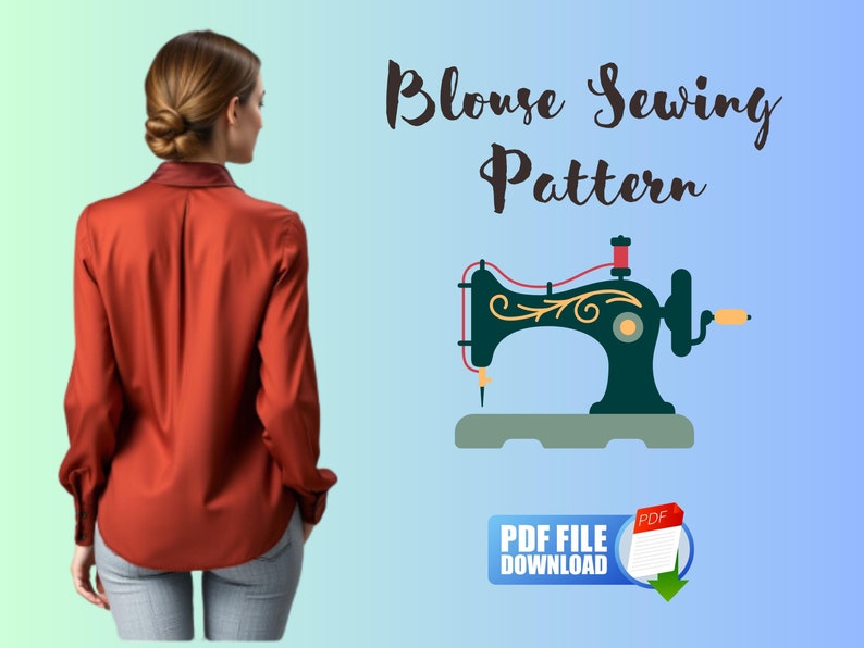 PDF Blouse Sewing Pattern for Women Instant Printable Digital Download ...