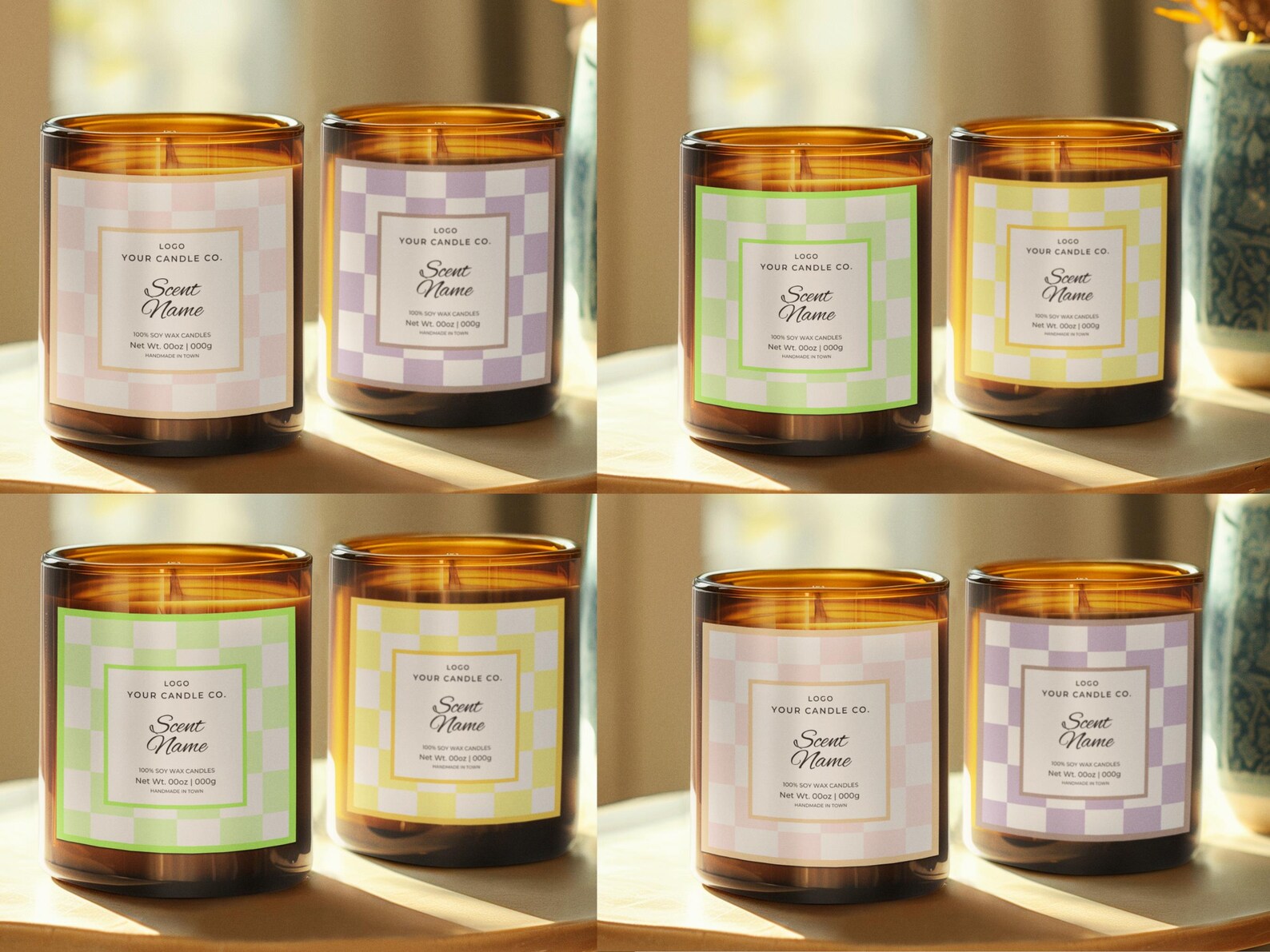 Digital Editable Candle Label Template Bundle Printable Candle Label ...