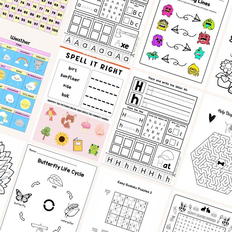 10,000+ Kids Educational Printables Bundle: Preschool to Elementary ...
