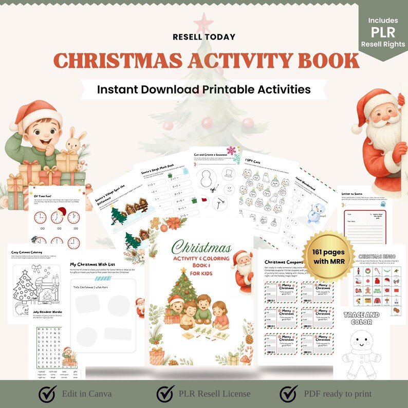 Christmas Activity Pack Fun Holiday Worksheets, Coloring Pages & Games ...