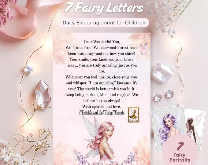 7 Fairy Letters With Matching Portraits – Digital Download | Whimsical ...