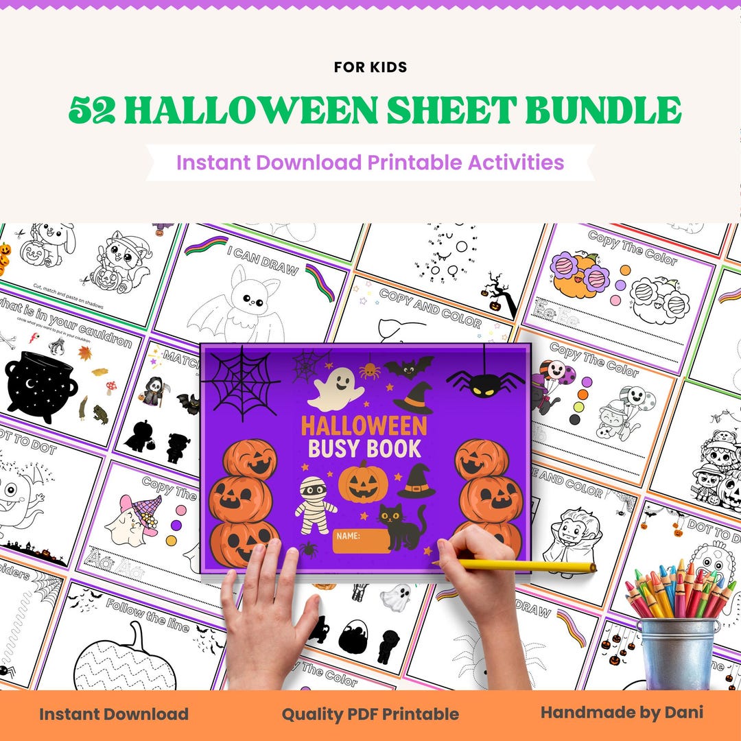Halloween Busy Book Printables: Spooky Kids Activities (A4 & US Letter ...