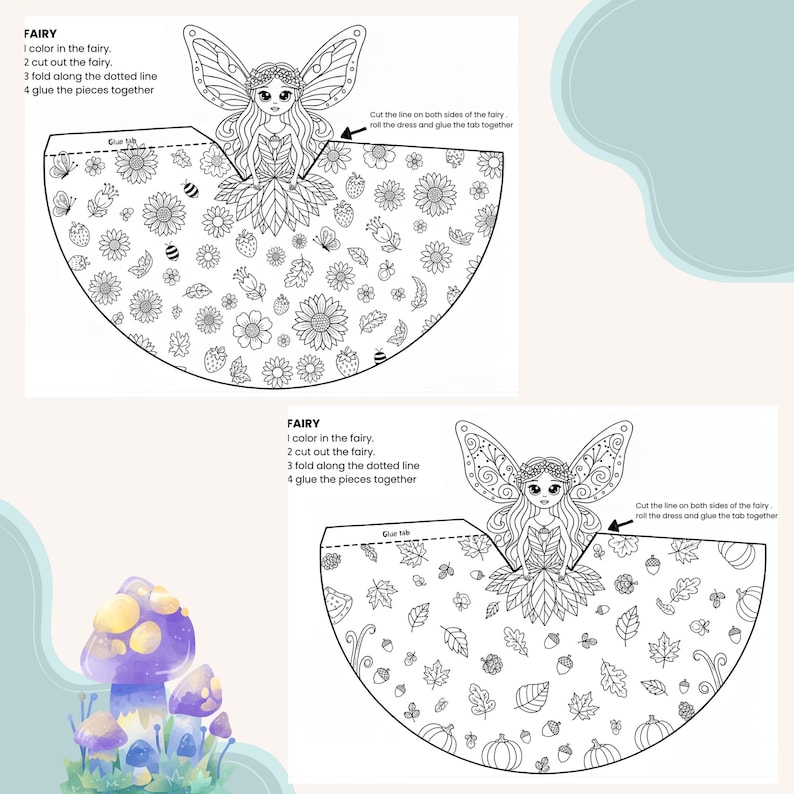 6 Paper Fairy Craft for Kids Printable Cut & Build Fairy Activity, Easy ...