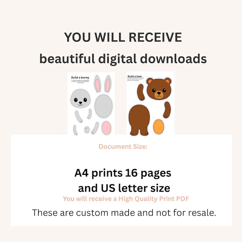 Cut and Paste Build a Animal Craft Pack | Cut and Glue Dog, Cat, Bunny ...