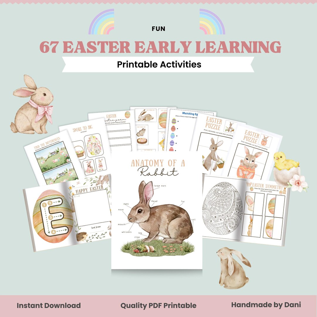 67 Easter Early Learning Activities Bundle, Preschool Printable ...