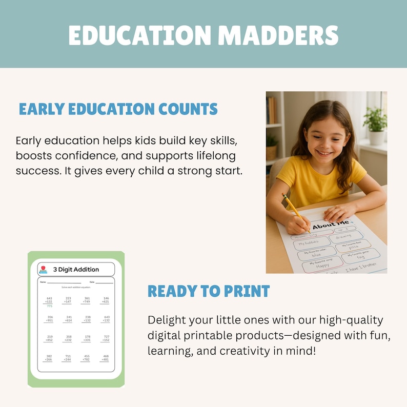 10,000+ Kids Educational Printables Bundle: Preschool to Elementary ...