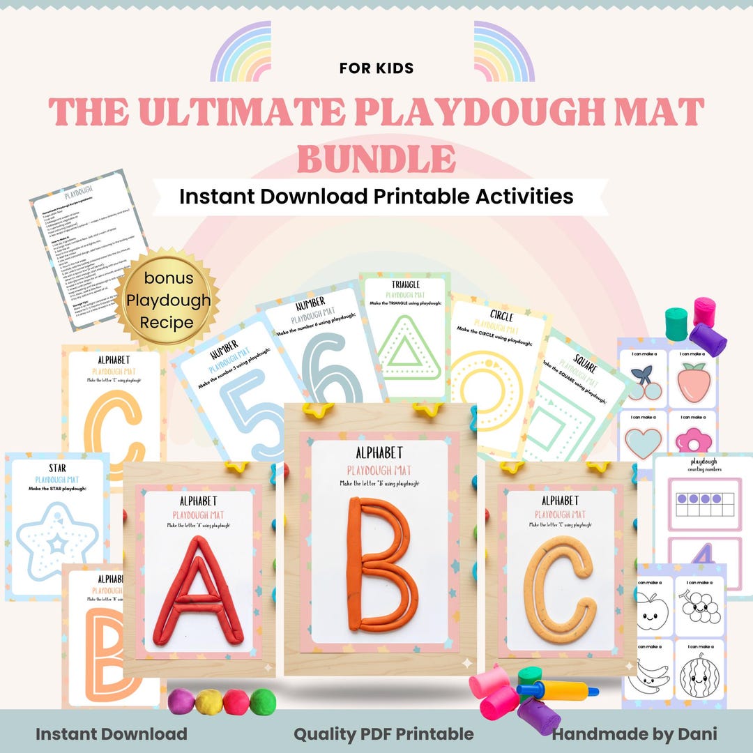 Ultimate Playdough Mat Bundle for Kids – Print & Play Activity Sheets ...